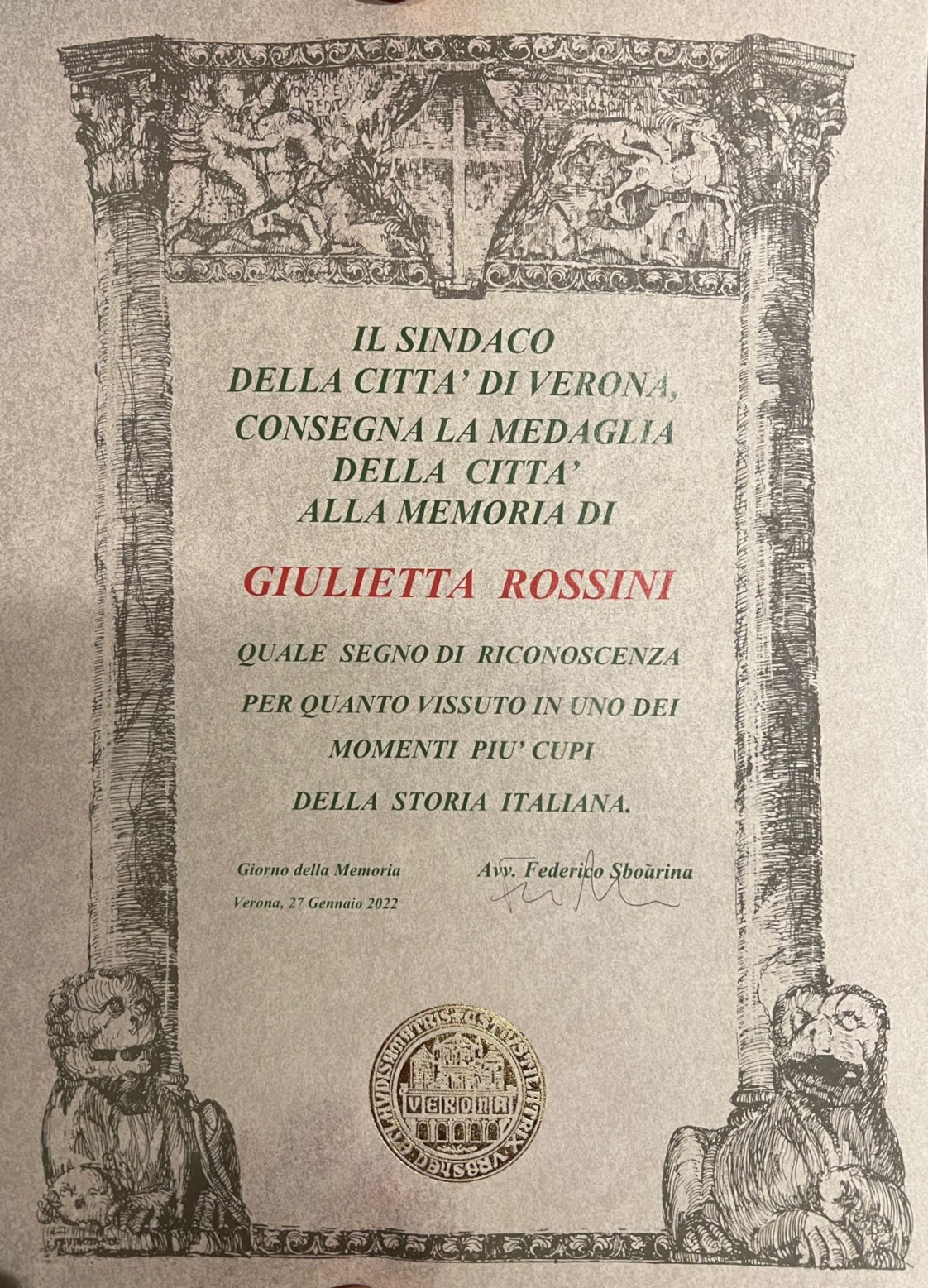Rossini Giulietta – DA VERONA AI LAGER